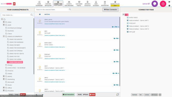 SCORM connectors: create elearning dispatchs for distribution